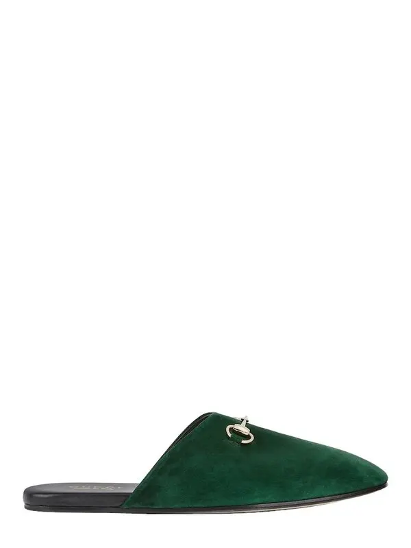 Gucci Horsebit Suede Mule - Green