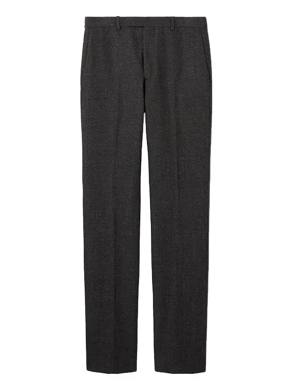 Gucci Wool Mouliné Straight Leg Pant - Black