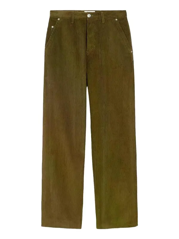 Ami Corduroy Loose-fit Trousers - Green