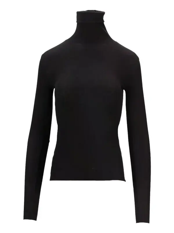 Polo Ralph Lauren Ribbed Turtleneck Top - Black