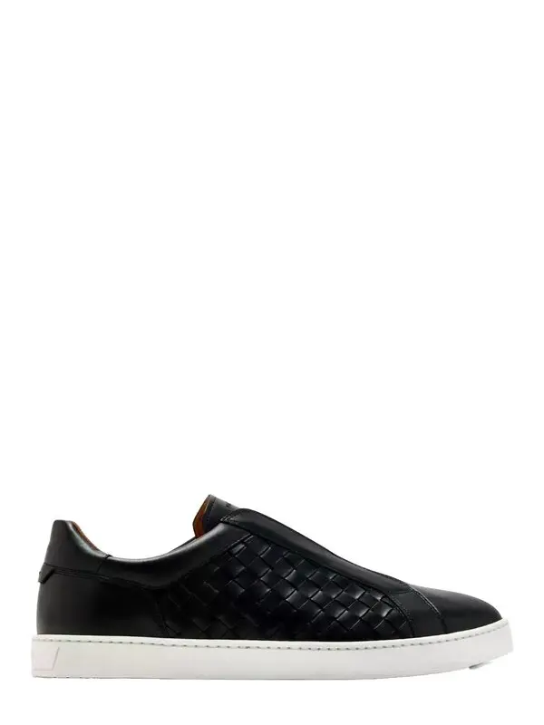 Magnanni Woven Leather Slip-on Sneakers - Black