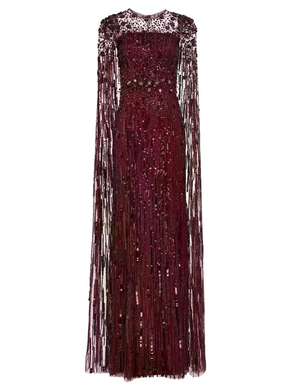 Jenny Packham Sequin-embellished Maxi Dress - Purple