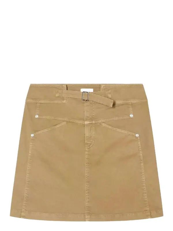 Closed Belted Mini Skirt - Neutrals