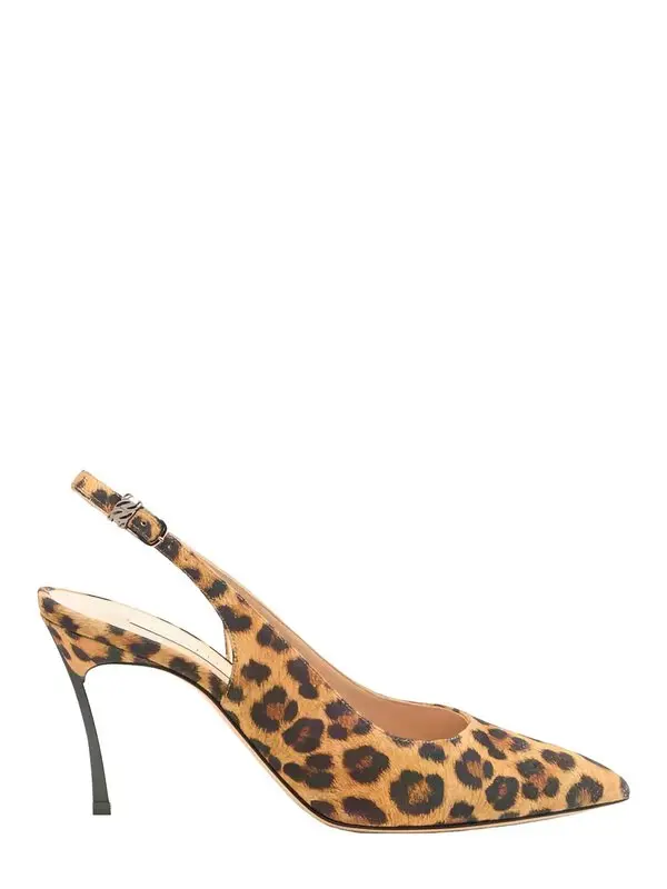 Casadei Leopard-print Slingback Pumps - Brown