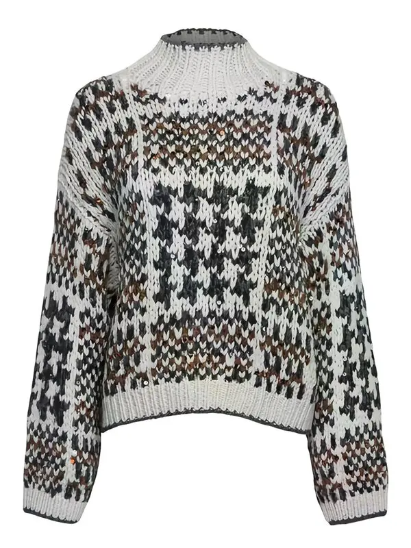 Brunello Cucinelli Opera Sequin-embellished Sweater - Neutrals