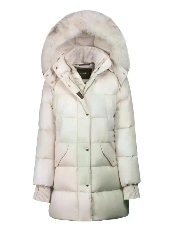 MOORER Fur-trimmed Quilted Jacket - Neutrals