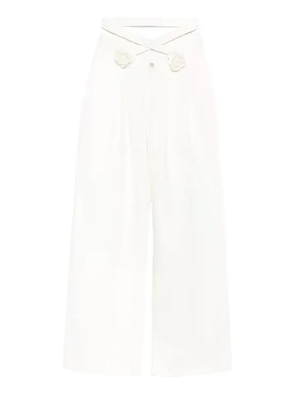 SEEN USERS Pleated Wide Leg Trousers - White