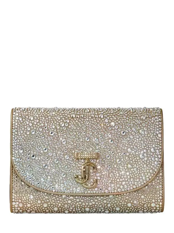 JIMMY CHOO Curve Embellished Shoulder Bag - Gold