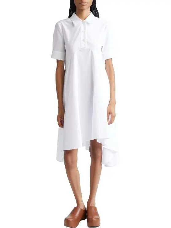 Marni Handkerchief Hem A-line Polo Dress - 00w01 Lily White
