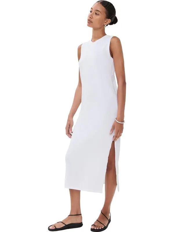 Another Tomorrow Sleeveless Tee Dress - White