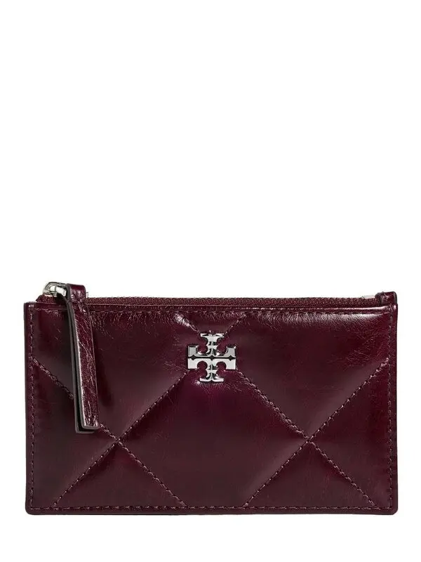 Tory Burch Kira Diamond Quilt Small Zip Bag - Dark Carmine