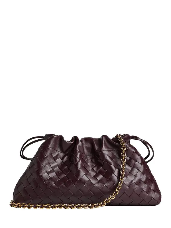 Bottega Veneta Intrecciato Leather Notte Shoulder Bag - Brown
