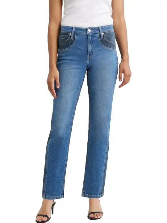 CITY BLUES High Waist Straight Leg Jeans - Vintage Whisker