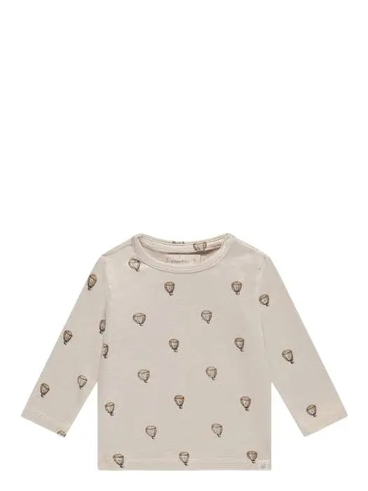 BABYFACE Long Sleeve T-shirt With Hot Air Balloon Print - Pearl