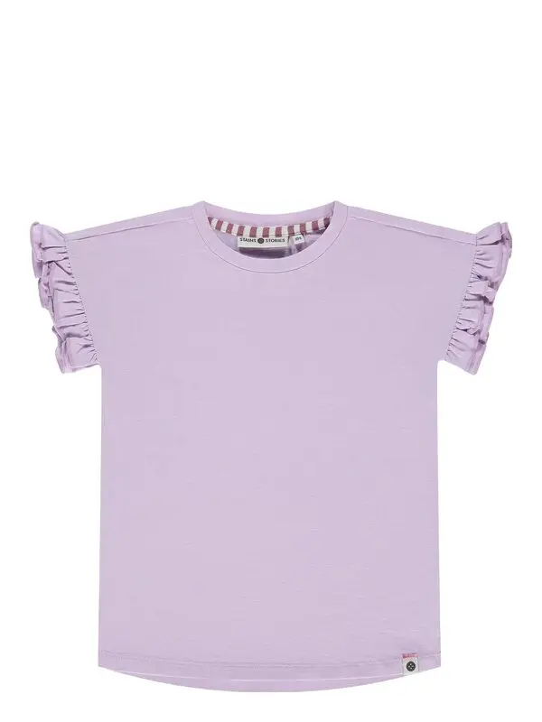 STAINS AND STORIES BY BABYFACE Ruffled Cap-sleeve T-shirt - Lilac