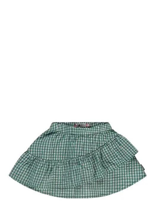 STAINS AND STORIES BY BABYFACE Gingham Woven Tiered Skirt - Emerald