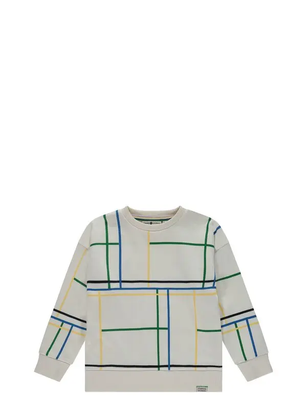 STAINS AND STORIES BY BABYFACE Abstract Colorblock Sweatshirt - Cloud