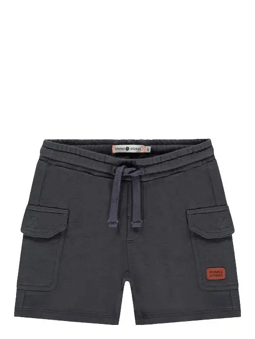 STAINS AND STORIES BY BABYFACE Cargo Sweatshorts - Dark Grey