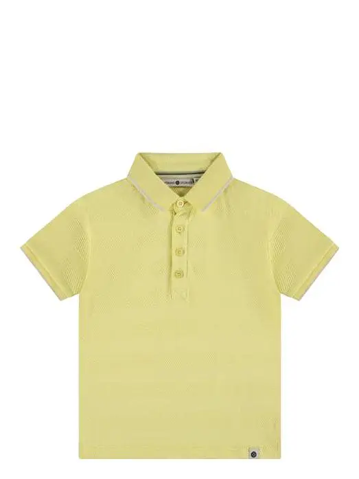 STAINS AND STORIES BY BABYFACE Textured Pattern Polo Shirt - Sun
