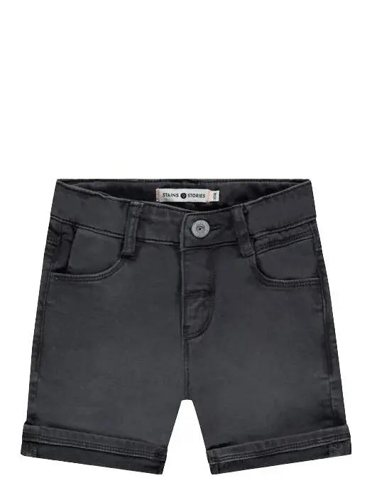 STAINS AND STORIES BY BABYFACE Classic Denim Shorts - Dark Grey