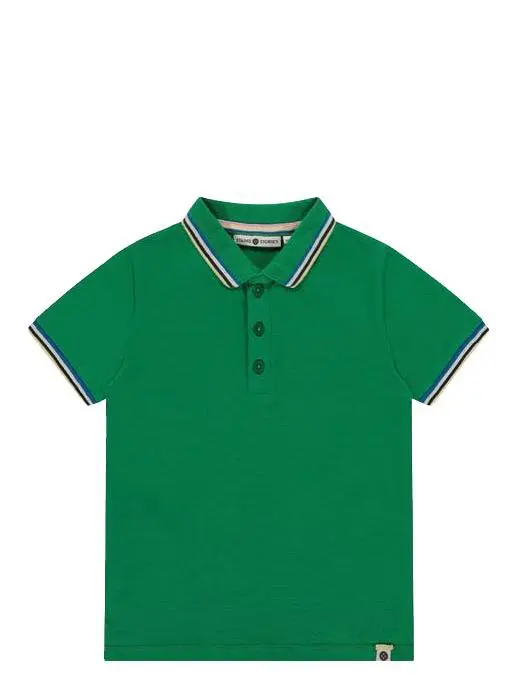 STAINS AND STORIES BY BABYFACE Pique Polo Shirt - Green