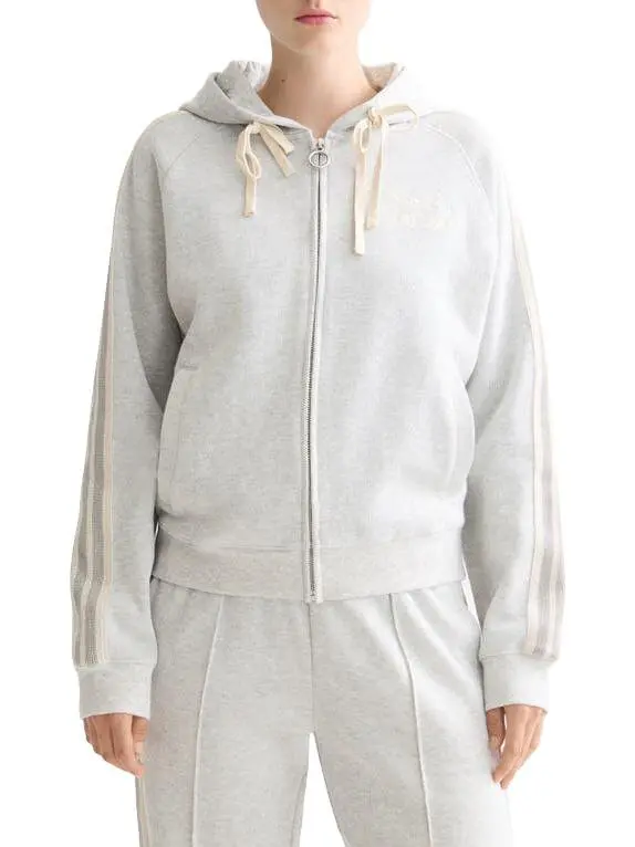 Scotch & Soda Ribbed Interlock Full-zip Hoodie - Light Grey Melange