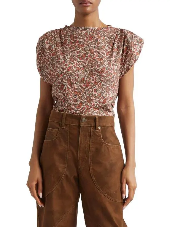 Isabel Marant Devani Cap-sleeve Top - Rust
