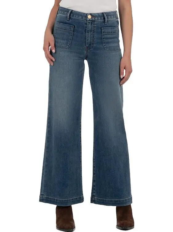 Kut From The Kloth Meg Patch Pocket Mid-rise Wide Leg Jeans - Loyalty