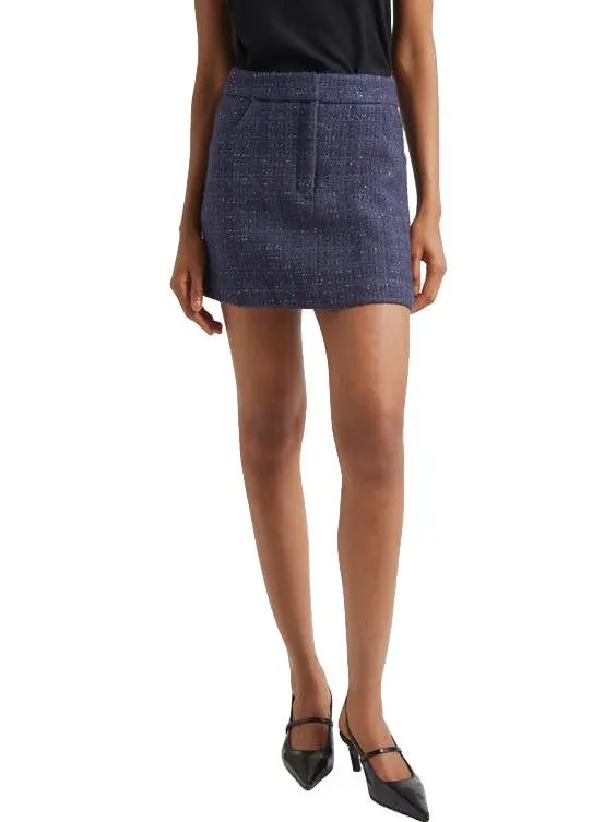 Emporio Armani Wool Blend Tweed Miniskirt - Purple