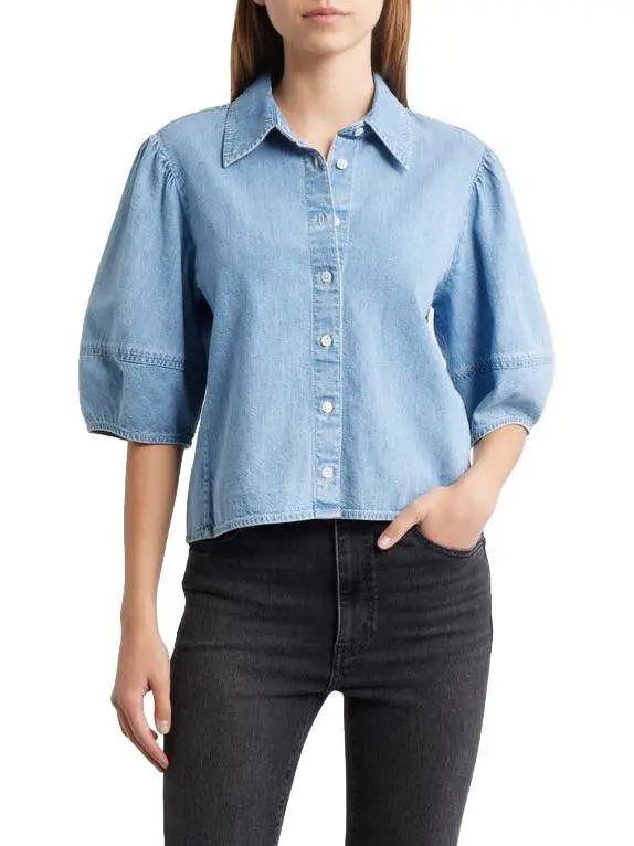 FRAME The Lantern Chambray Button-up Shirt - Aphrodite