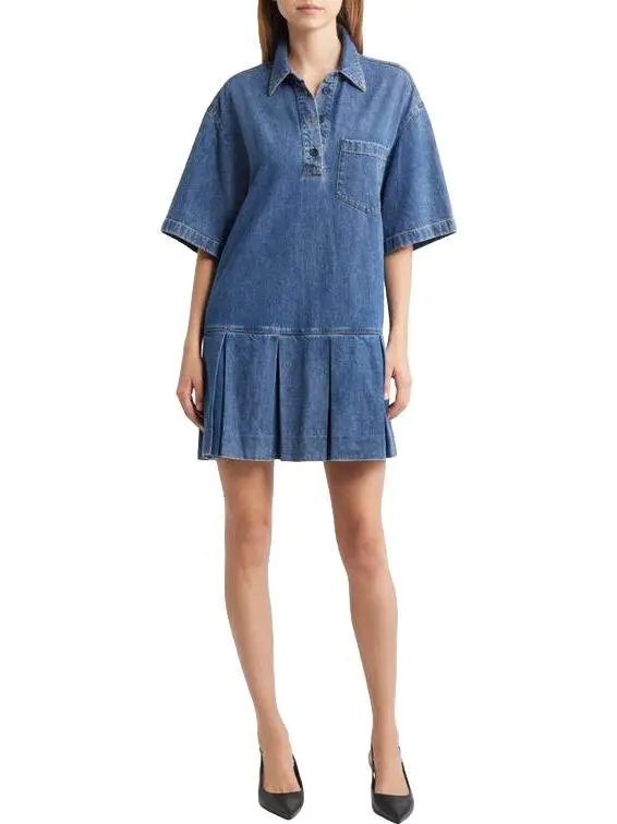 FRAME Tennis Cotton Blend Denim Minidress - Potion