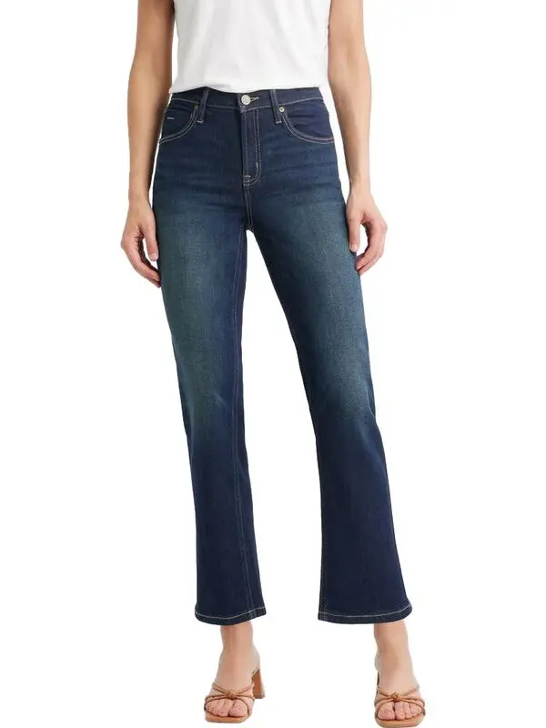CITY BLUES Dover Straight Leg Jeans - Dark Whisker Wash