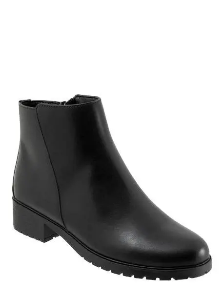 Trotters Leather Ankle Booties - Black