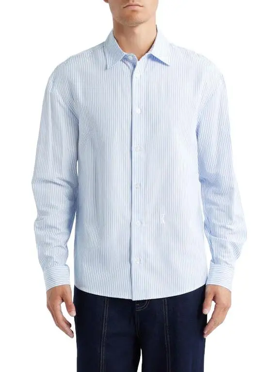 KROST Stripe Button-up Shirt - Chambray Blue
