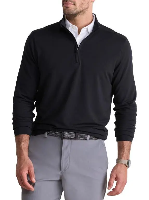 Vineyard Vines Performance Club Quarter-zip Pullover - Jet Black