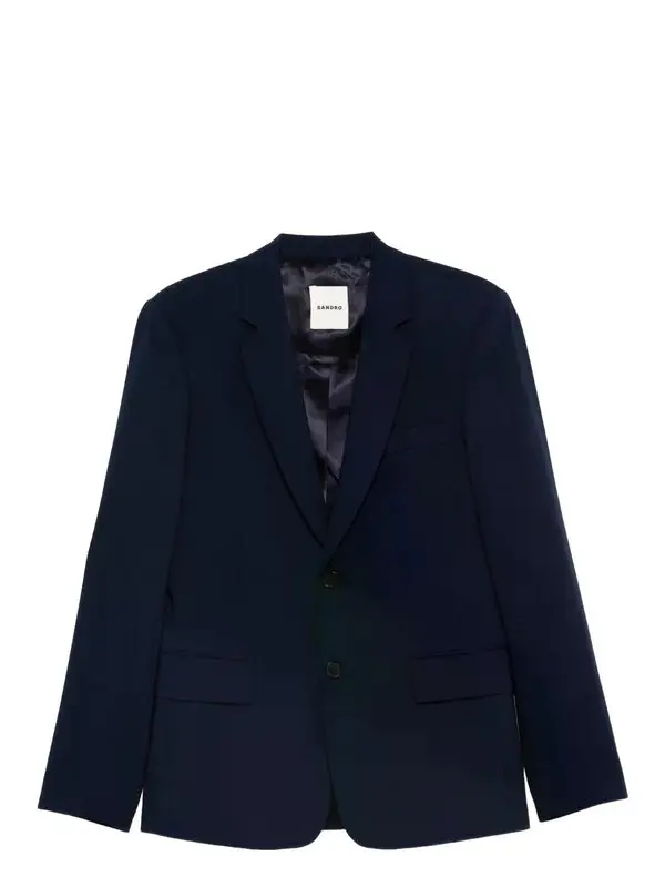 Sandro Flap-pocket Buttoned Blazer - Blue