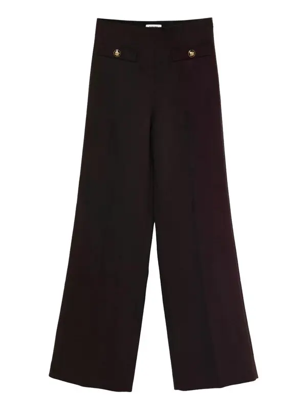 Sandro High-waisted Wide Leg Trousers - Brown