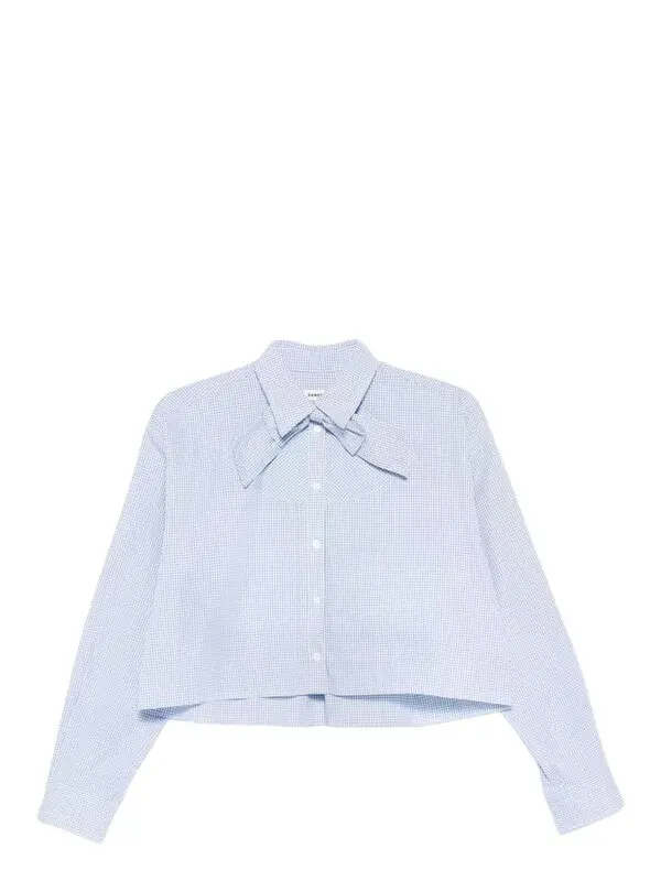 Sandro Checked Cropped Shirt - Blue