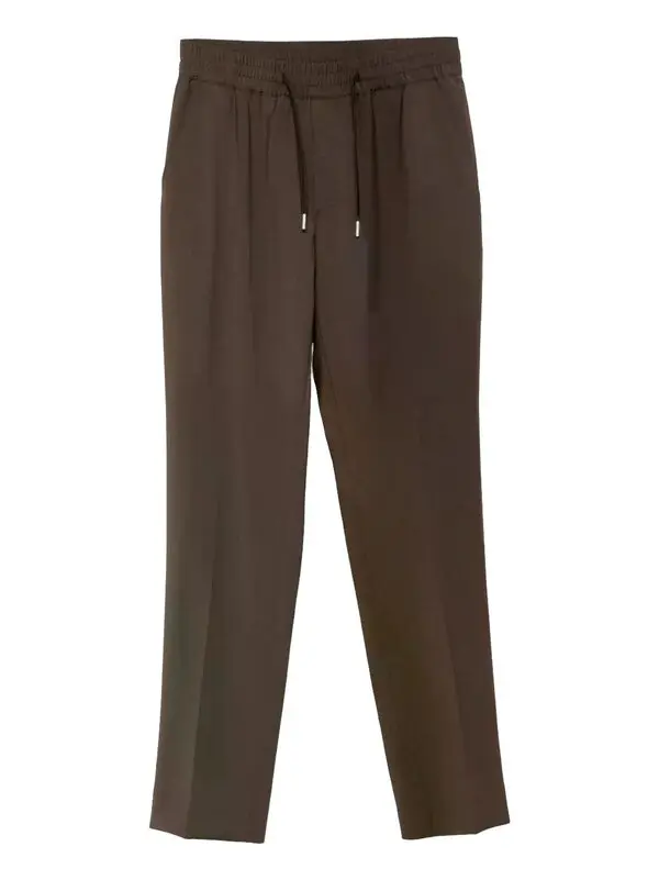Sandro Elasticated Straight-leg Trousers - Brown