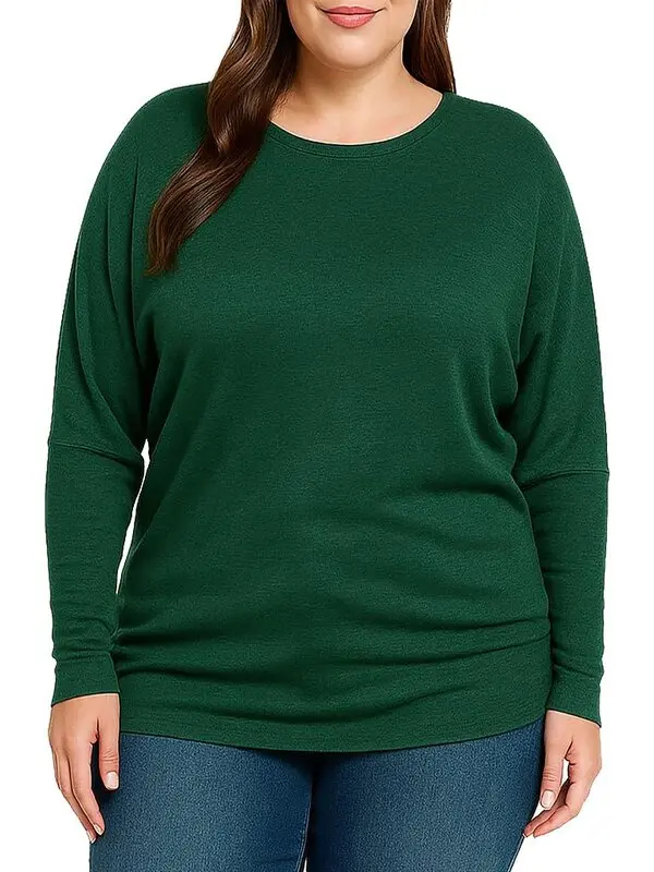 STANDARDS & PRACTICES Batwing Long Sleeve Tunic Top - Hunter Green
