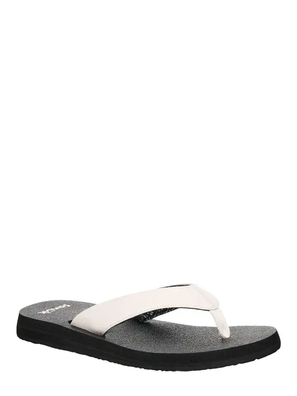 Sanuk Yoga Mat Ii Flip Flop - White/black
