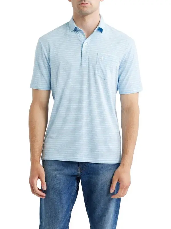 Johnnie-o Ryan Stripe Polo - Cloud Blue