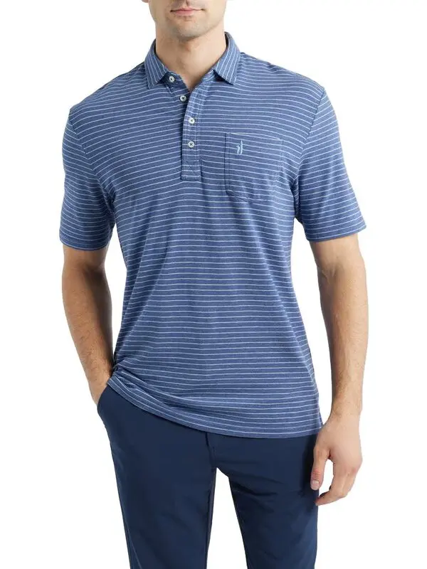 Johnnie-o Ryan Stripe Polo - Ocean Cloud