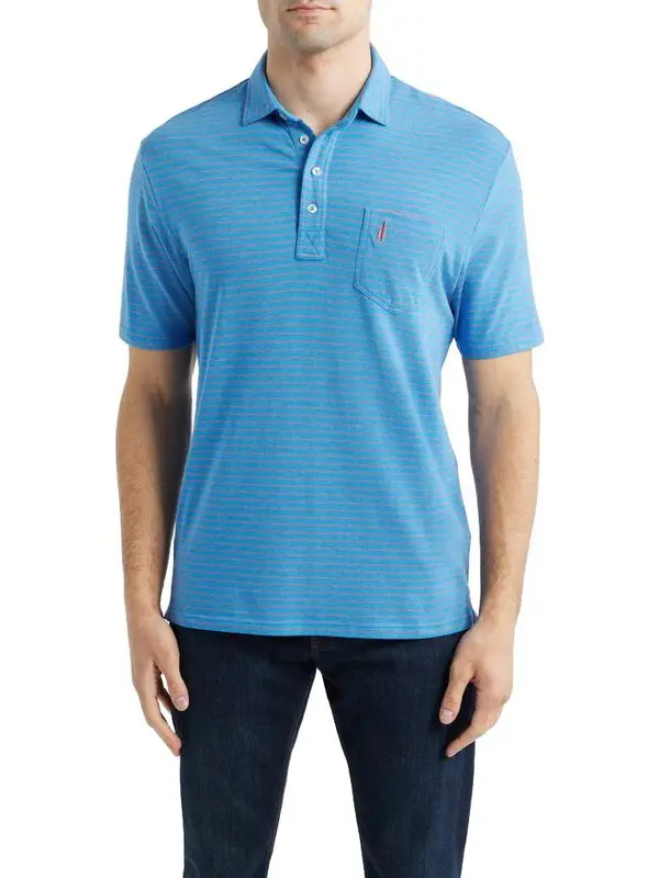 Johnnie-o Ryan Stripe Polo - Venice Blue