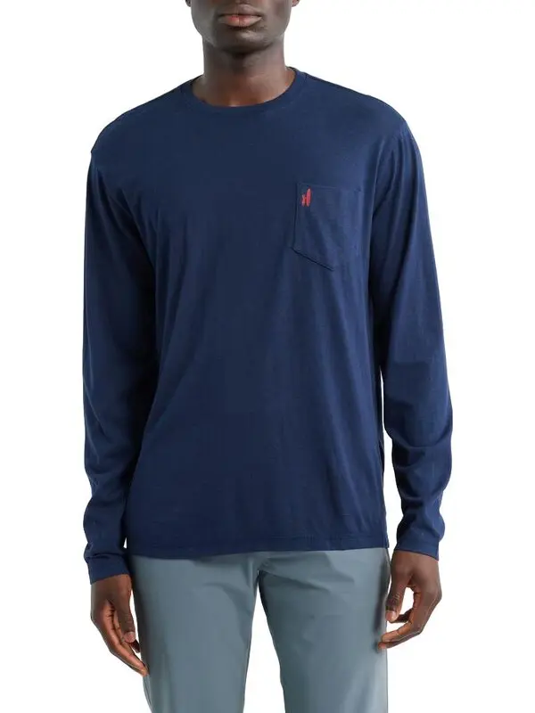 Johnnie-o Coastal Way Graphic Long Sleeve T-shirt - Navy
