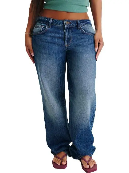 COTTON ON Curvy Low Rise Straight Jeans - River Blue
