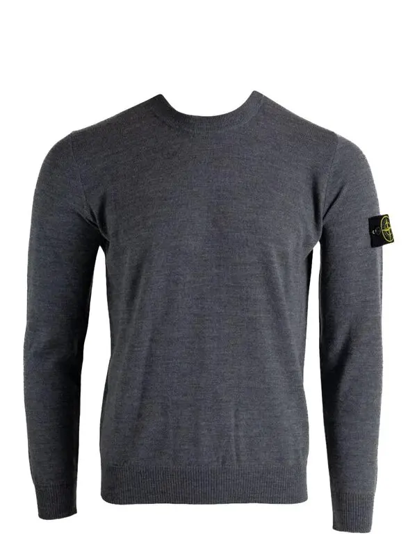 Stone Island Lightweight Wool Crew Neck Pullover - Grey