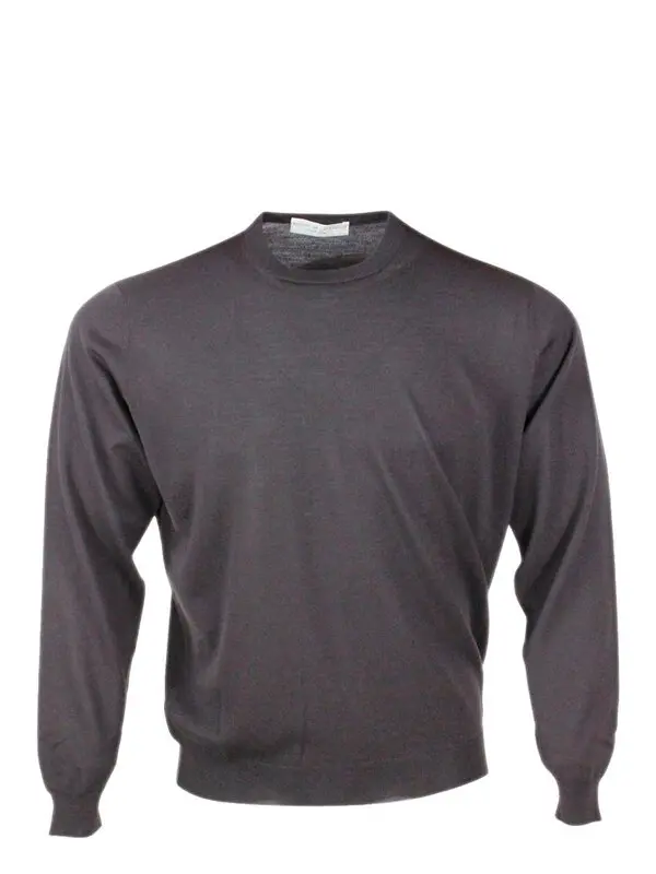 FILIPPO DE LAURENTIIS Crew-neck Merino Wool Sweater - Brown