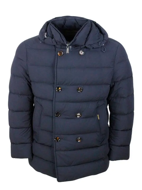 MOORER Florio-knu0402 Coat - Dark Blu