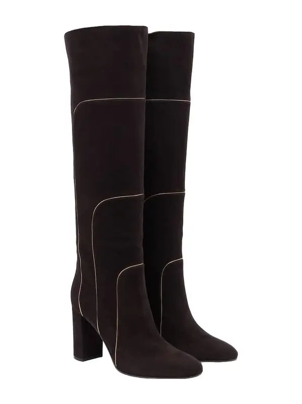 GIANVITO ROSSI 85 Suede Knee-high Boots - Brown